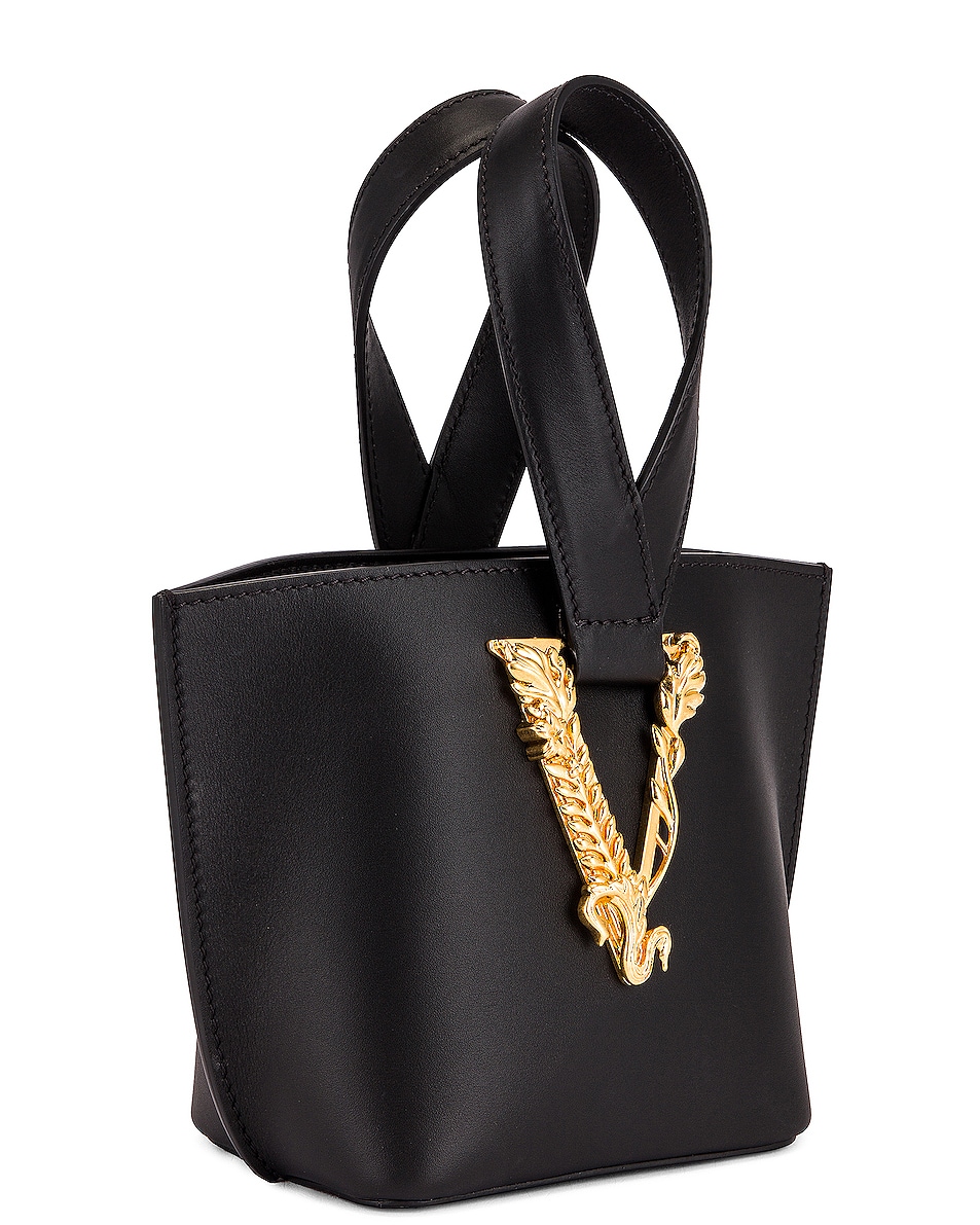 VERSACE Tribute Leather Bag in Black & Gold | FWRD