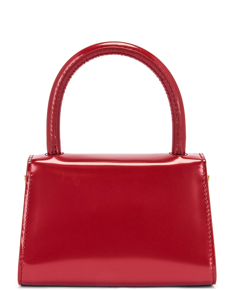 BY FAR Mini Semi Patent Leather Top Handle Bag in Red | FWRD