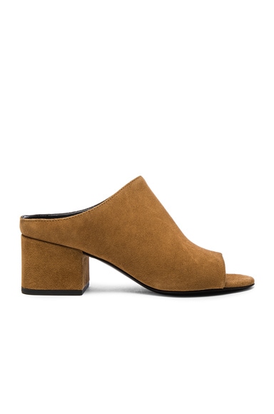 3.1 phillip lim Suede Cube Heels in Oak | FWRD