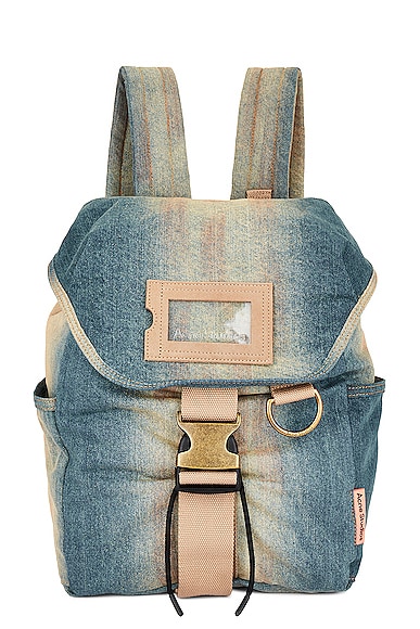 Acne Studios Backpack In Light Blue & Beige in Light Blue & Beige | FWRD