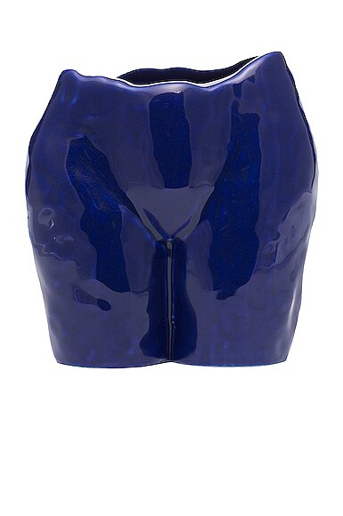 Anissa Kermiche Popotin Vase in Navy Shiny | FWRD