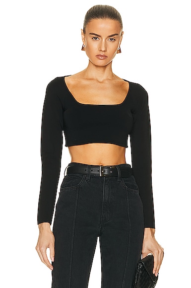 A.L.C. Belle Cropped Top in Black | FWRD