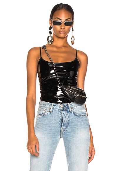 ALIX NYC Reeve Vinyl Bodysuit in Black | FWRD