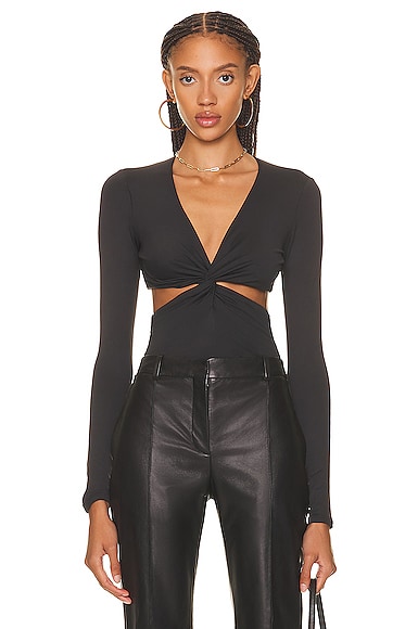 Alix Nyc Lance Bodysuit In Black Fwrd