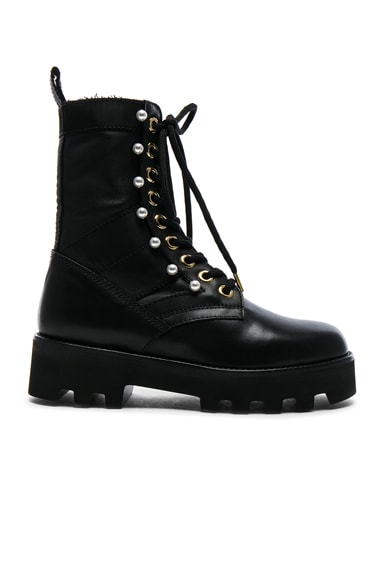 Altuzarra Leather Cosmo Ankle Combat Boots in Black | FWRD