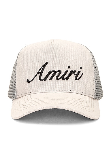 Amiri Amiri Script Trucker Hat in Alabaster | FWRD
