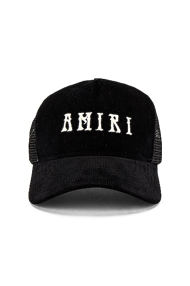 Amiri AMIRI Corduroy Trucker Hat in Black | FWRD