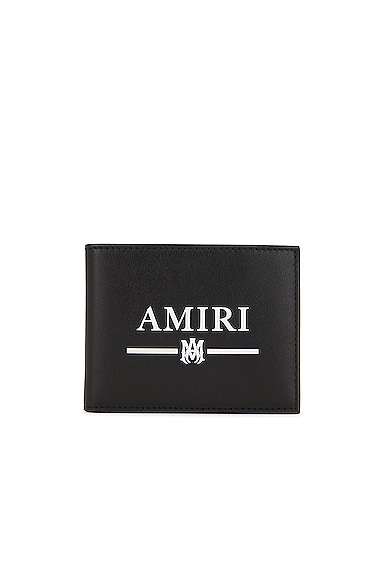 Amiri Logo Print Bifold in Black | FWRD