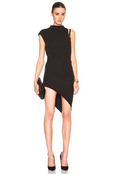 Anthony Vaccarello One Side Strap Sleeveless Dress in Black | FWRD