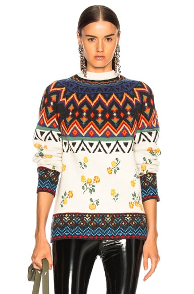 ALANUI Greenland Jacquard Sweater in Lapponia White Multi | FWRD