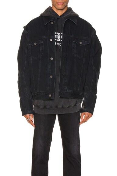 Balenciaga Biker Jacket in Midnight Blue | FWRD