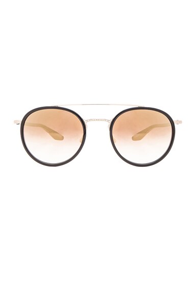 Barton Perreira Justice Sunglasses in Black & Gold | FWRD