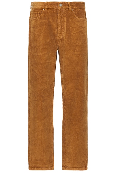 Barbour Stretch Cord Regular Fit Trouser in Dark Honey | FWRD