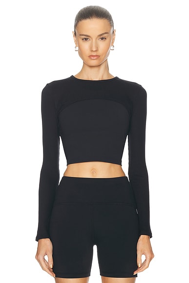 Beyond Yoga Formation Shrug in Black | FWRD