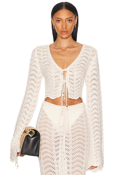 JACQUEMUS Le Cardigan Alzou in Light Grey | FWRD JACQUEMUS Le Cardigan Alzou in Light Grey | FWRD