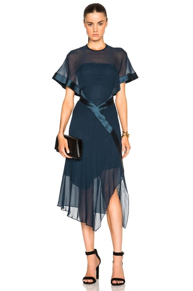 bianca spender Sheer Silk Dress in Teal | FWRD