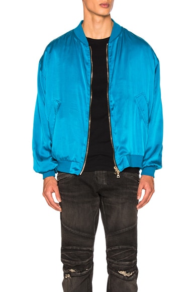 BALMAIN Bomber Jacket in Turquoise | FWRD