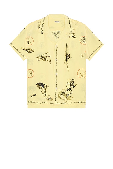 BODE Games Short Sleeve Shirt in YELLOW | FWRD