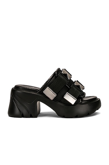 Bottega Veneta Flash Buckle Mule Sandals in Black | FWRD