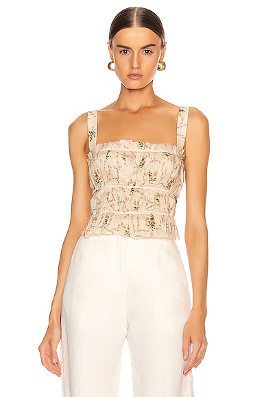 Brock Collection Papiro Woven Top in Dark Beige | FWRD