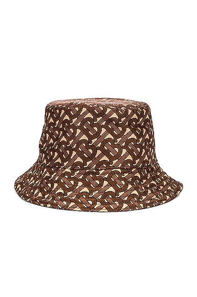 Burberry Monogram Nylon Bucket Hat in Bridle Brown | FWRD