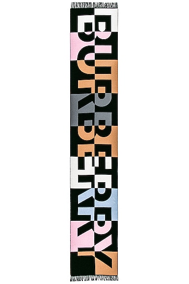 Burberry Text Block Scarf in Multicolor | FWRD