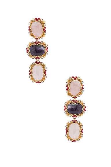 Christie Nicolaides Allegra Earrings in Rose Quartz | FWRD