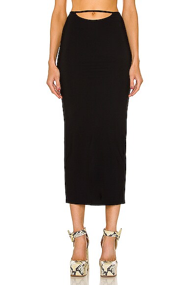 Christopher Esber Floating Strap Column Skirt in Black | FWRD