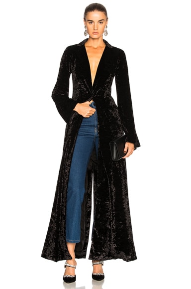 CAROLINE CONSTAS Velvet Duster in Black | FWRD