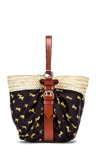 Chloe Medium Panier Basket Bag in Black & Yellow | FWRD