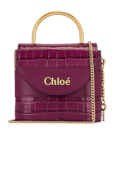 Chloe Small Abylock Embossed Croc Padlock Bag in Crushed Violet | FWRD