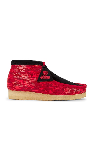 Clarks x Popcaan Wallabee Boot in Red Camo | FWRD