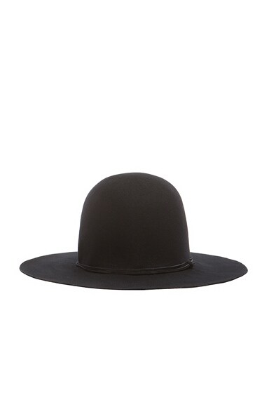 Clyde Wide Brim Dome Hat in Black | FWRD