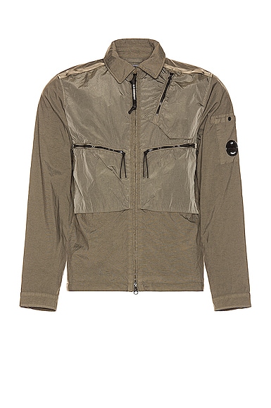 C.P. Company Taylon P Mixed Overshirt in Stone Gray | FWRD