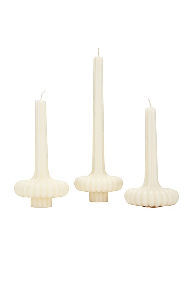 Davie Ocho Candle Co. Trio Towers Candle in All White | FWRD
