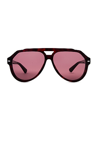 Dolce & Gabbana Aviator Sunglasses in Red Havana | FWRD