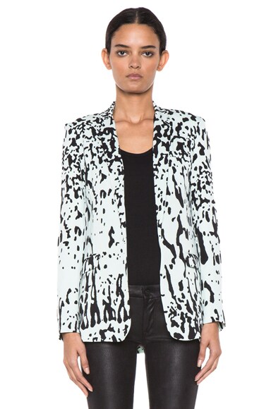 Diane von Furstenberg Vint Stretch Blazer in Paint Marks Mint | FWRD
