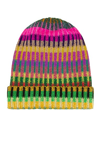 The Elder Statesman Ultra Rib Parker Beanie in in Multi | FWRD