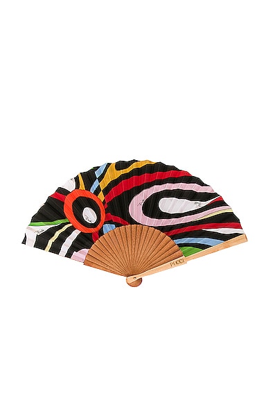 Emilio Pucci Hand Fan in Nero & Rosso | FWRD