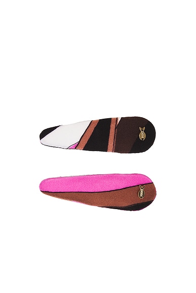Emilio Pucci Hair Clip in Fuxia & Narrone | FWRD