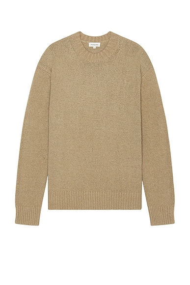 FRAME Rib Crewneck Sweater in Light Brown | FWRD