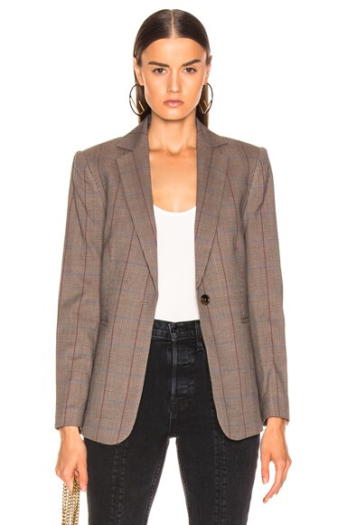 FRAME Classic Single Blazer in Brown Multi | FWRD