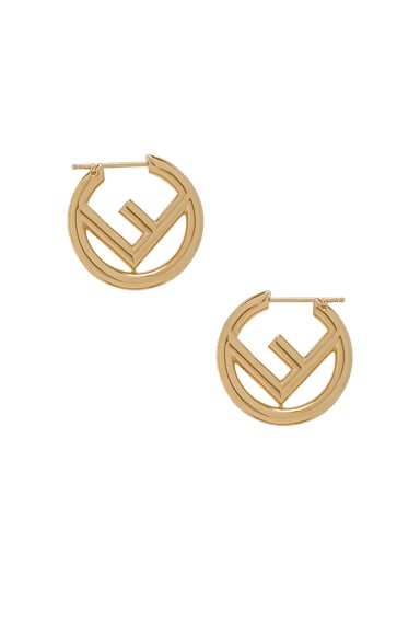 Fendi FF Mismatched Hoop Earrings in Gold | FWRD