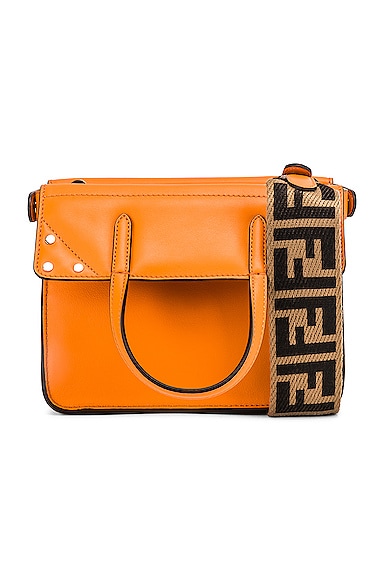 Fendi Mini Flip Crossbody Bag in Orange | FWRD