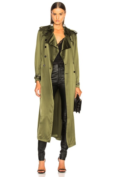 fleur du mal Trench Coat in Army | FWRD