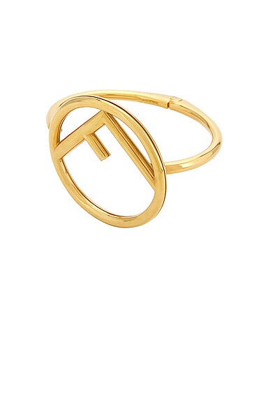 FWRD Renew Fendi F Bangle in Gold | FWRD