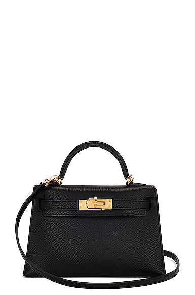 FWRD Renew Hermes Mini Kelly 2 Epsom Bag in Black | FWRD