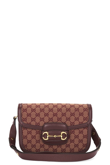 FWRD Renew Gucci Horsebit 1955 Shoulder Bag in Red | FWRD