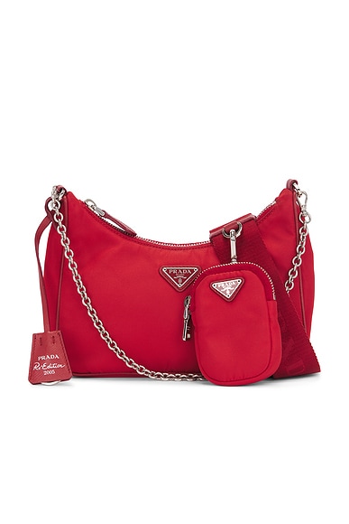 FWRD Renew Prada Re-Edition Re-Nylon Shoulder Bag in Red | FWRD