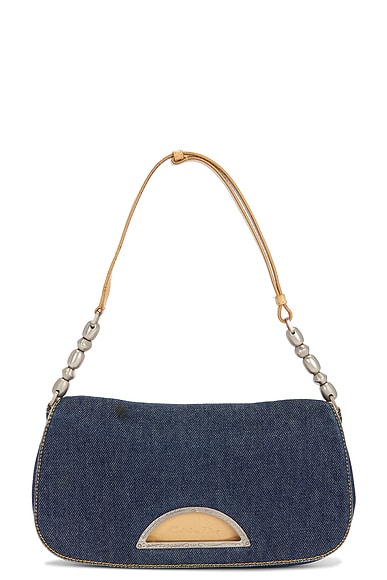 FWRD Renew Dior Denim Maris Pearl Shoulder Bag in Blue | FWRD
